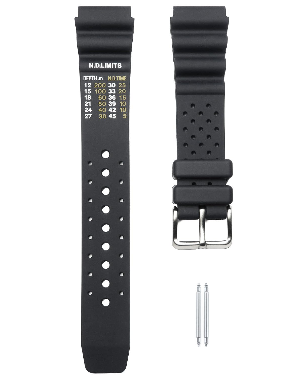 Amazon.com: TIMEWHEEL 20mm Black Soft Rubber Watch Band Strap ...