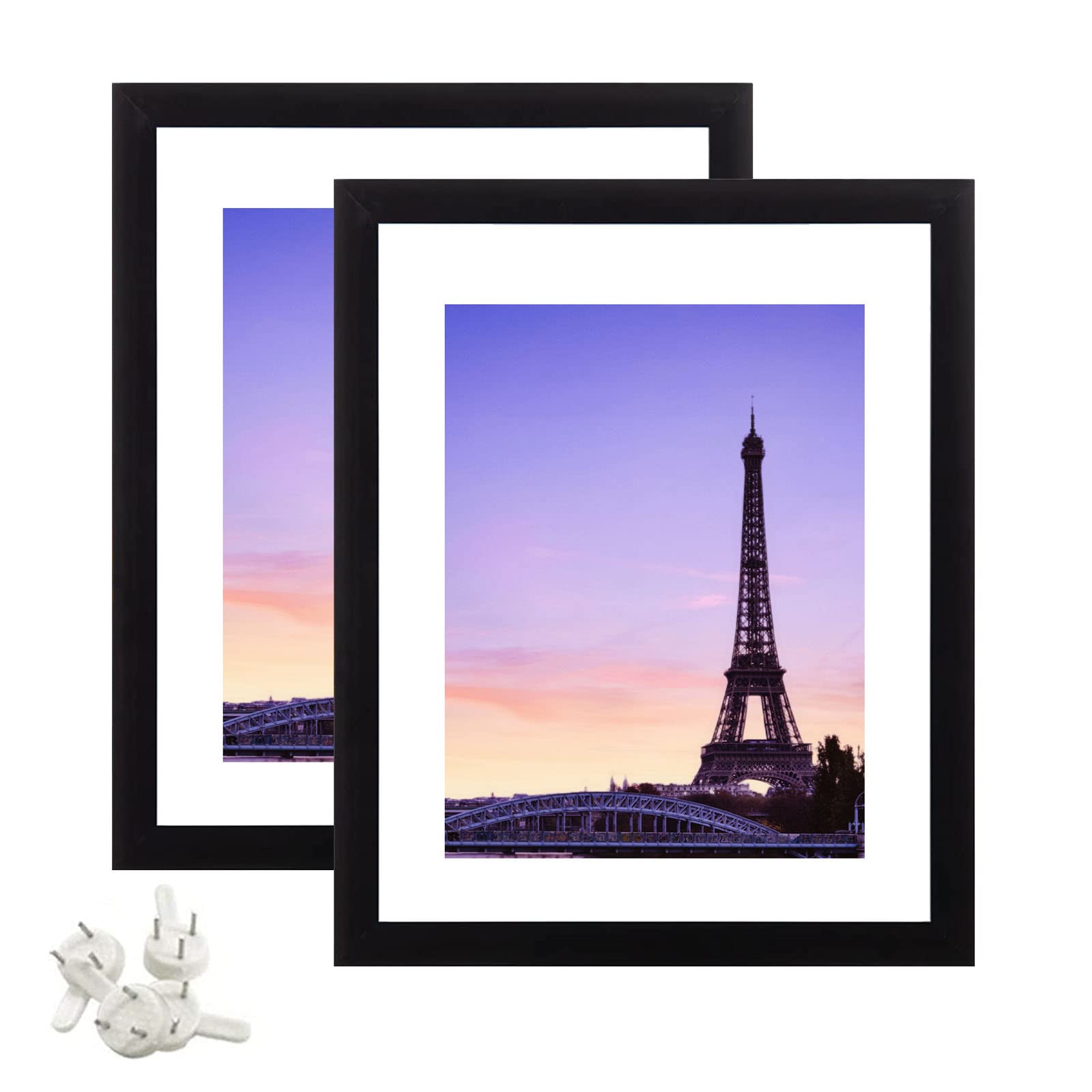 RUN HELIX 11x14 Picture Frame Set of 2, Display Pictures 8x10 with Mat ...
