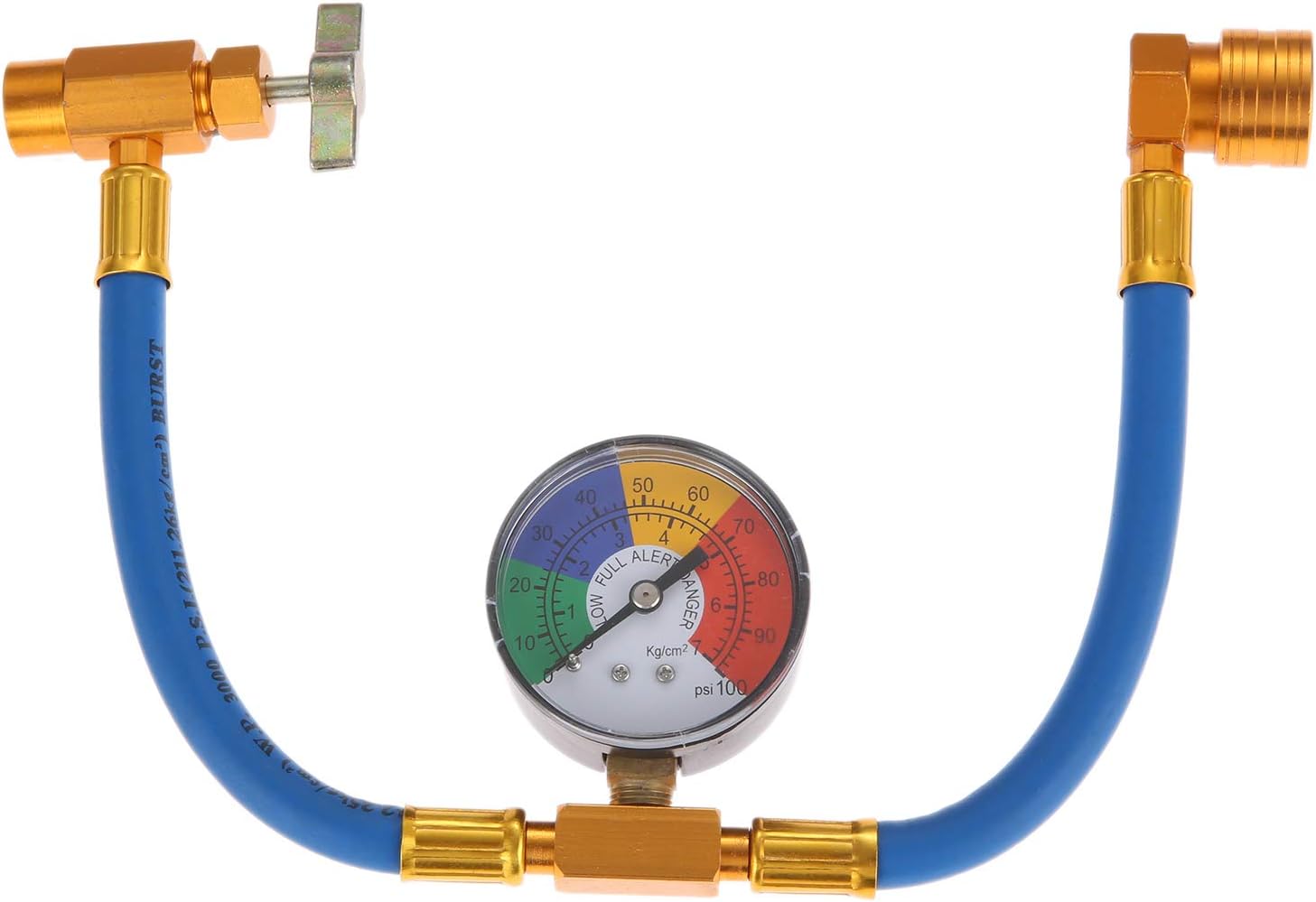 Aupoko R134A AC Refrigerant Charge Hose Kit, 1/2’’ Self-Sealing Valve ...