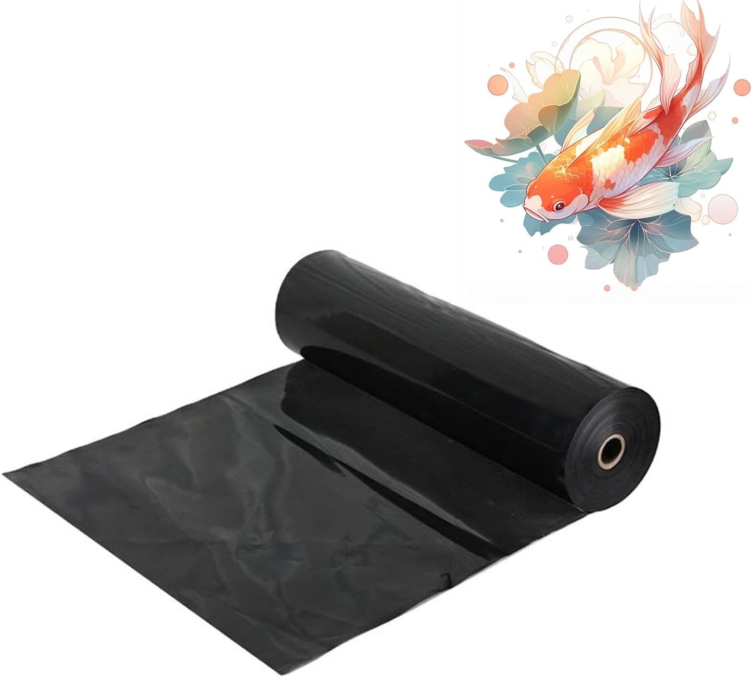 Flexible PVC Rubber Pond Liner 0.2mm Thick Black Reinforced Landscaping ...