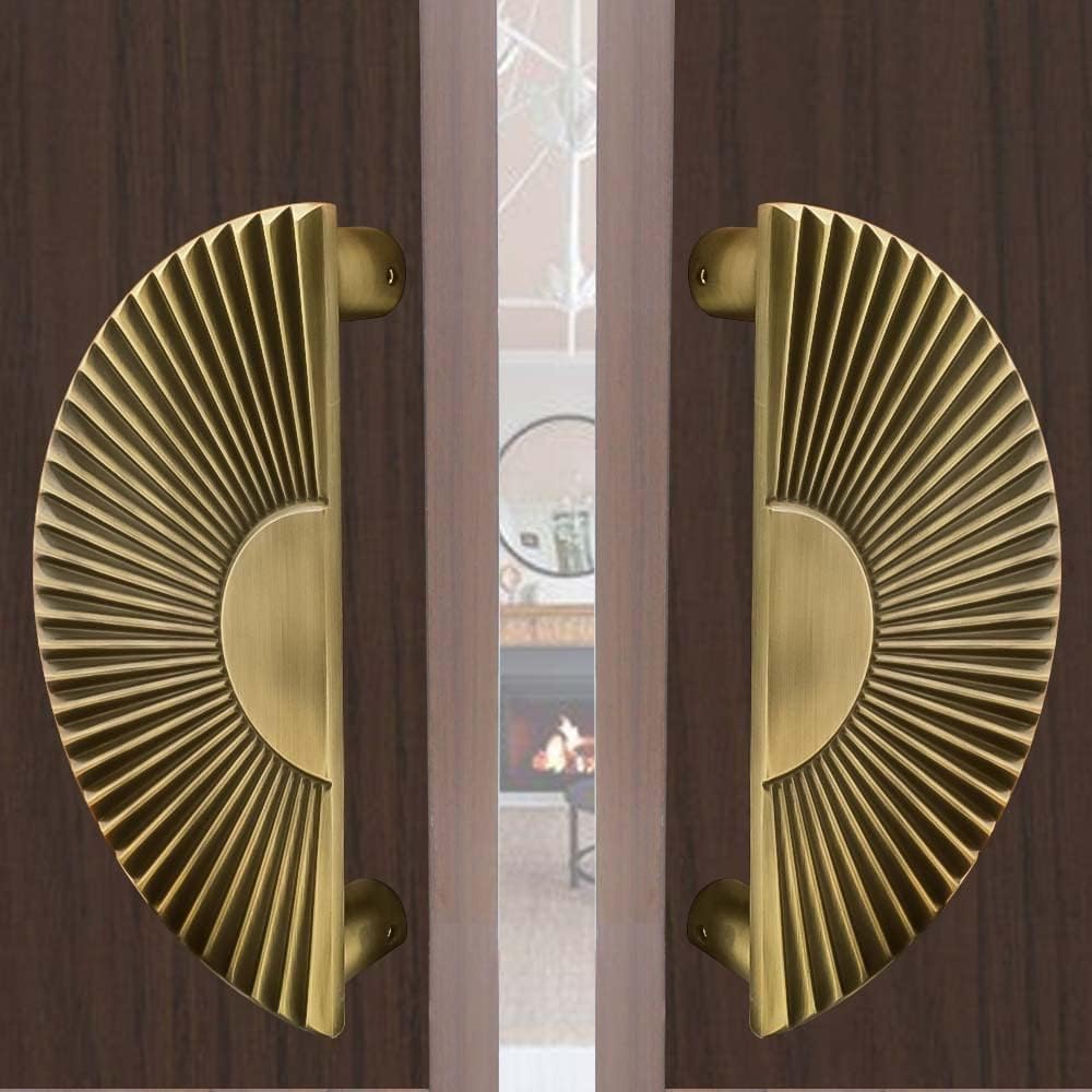 152mm Pure Brass Half Round Semi Circle Door Pull Handle for Wardrobe ...