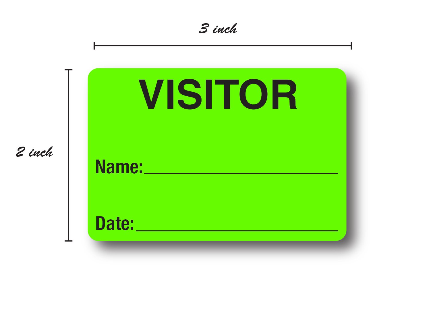 Snapklik.com : Green Visitor Pass / 500 Fluorescent Green Visitor ...