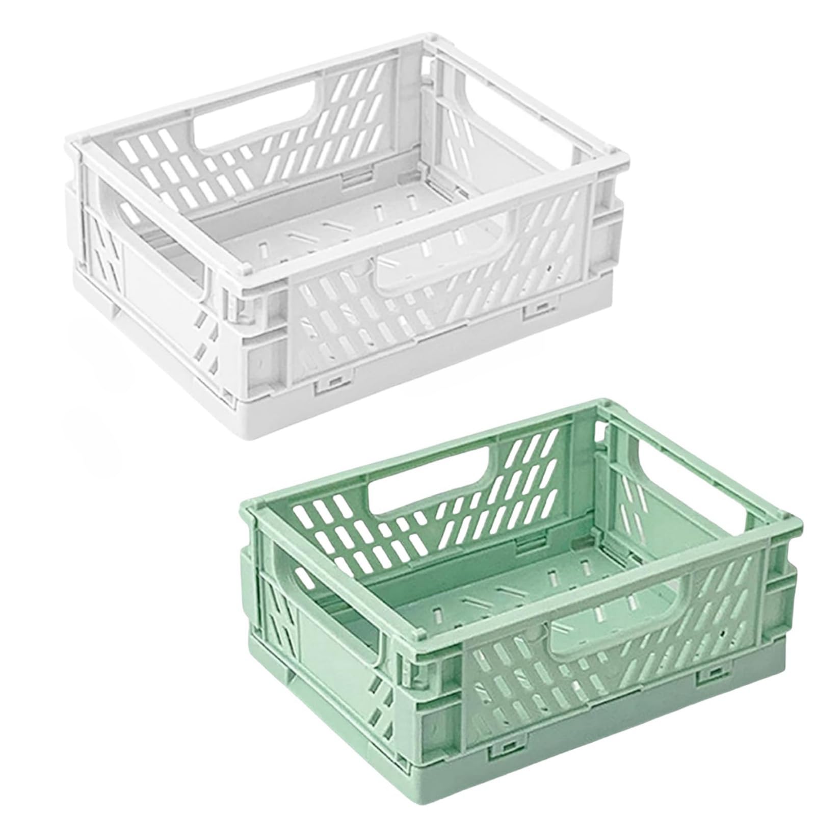 Amazon.com : JLNGTHONG 2 Pack Storage Crates, Collapsible Plastic ...