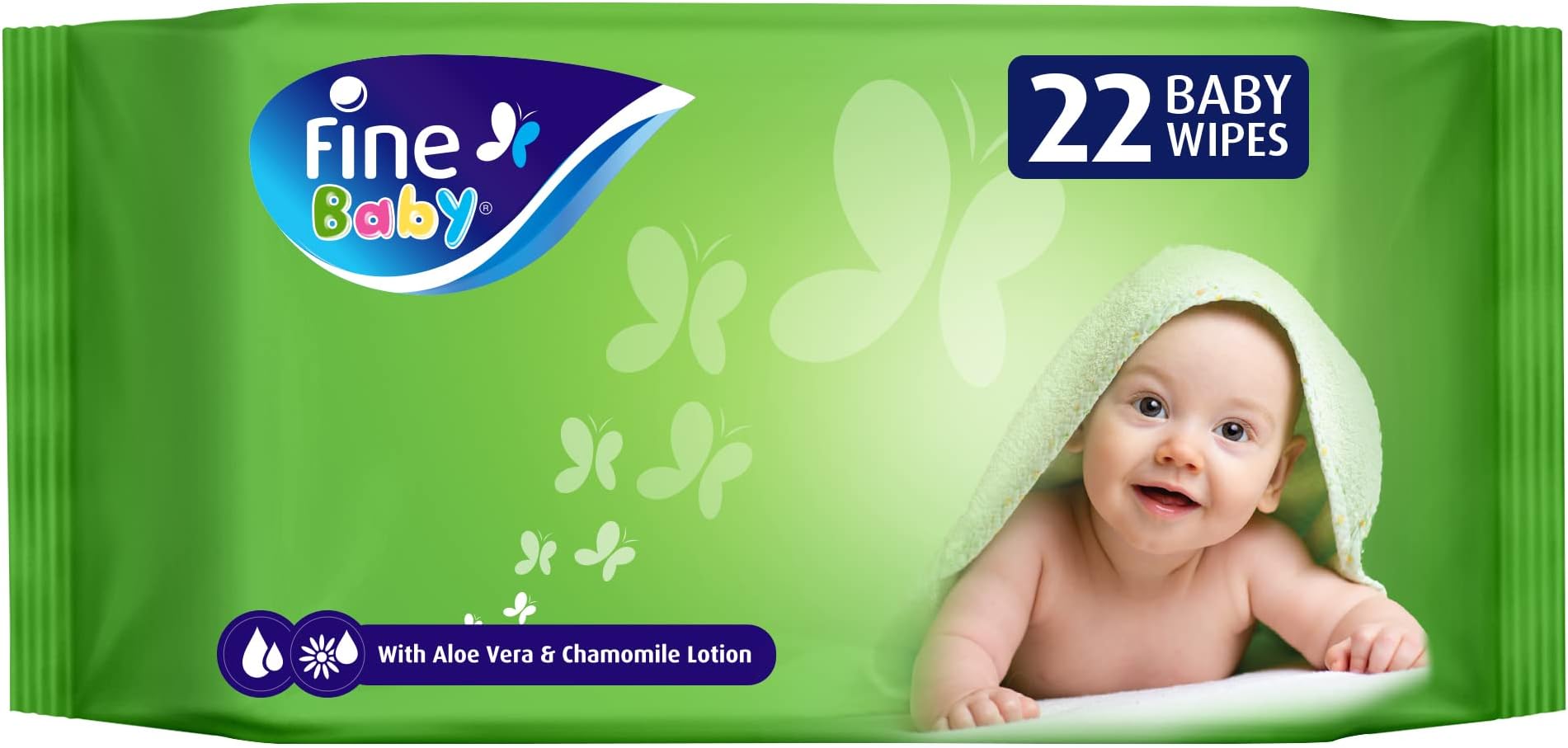 Fine baby wet wipes 22 sheets X 1 ply - Fine baby wipes with Aloe vera ...