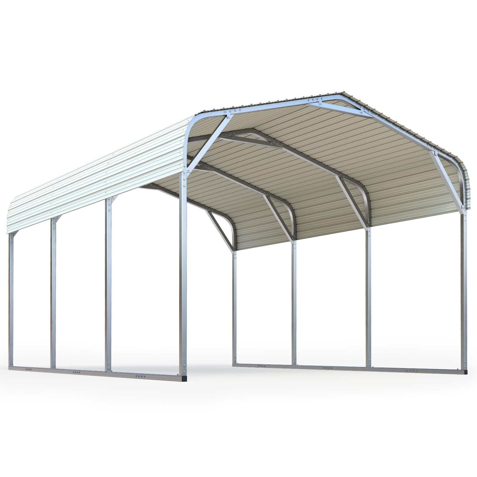 Amazon.com: Quictent 10x15 ft Metal Roof Carport Kits Hard Top Garage ...
