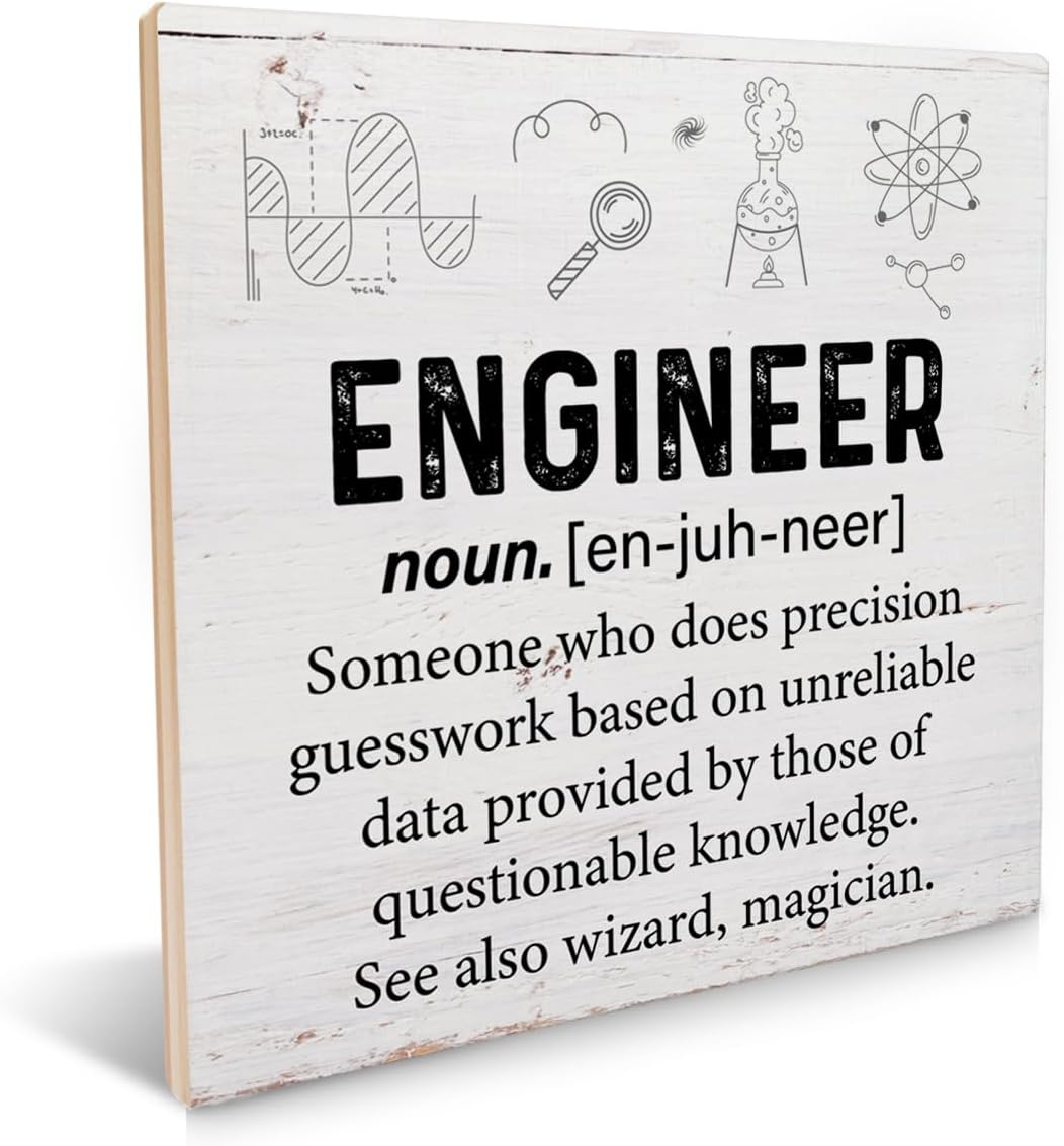 Amazon.com: Engineer Gifts Engineering Gift Wooden Sign Engineer Wood ...