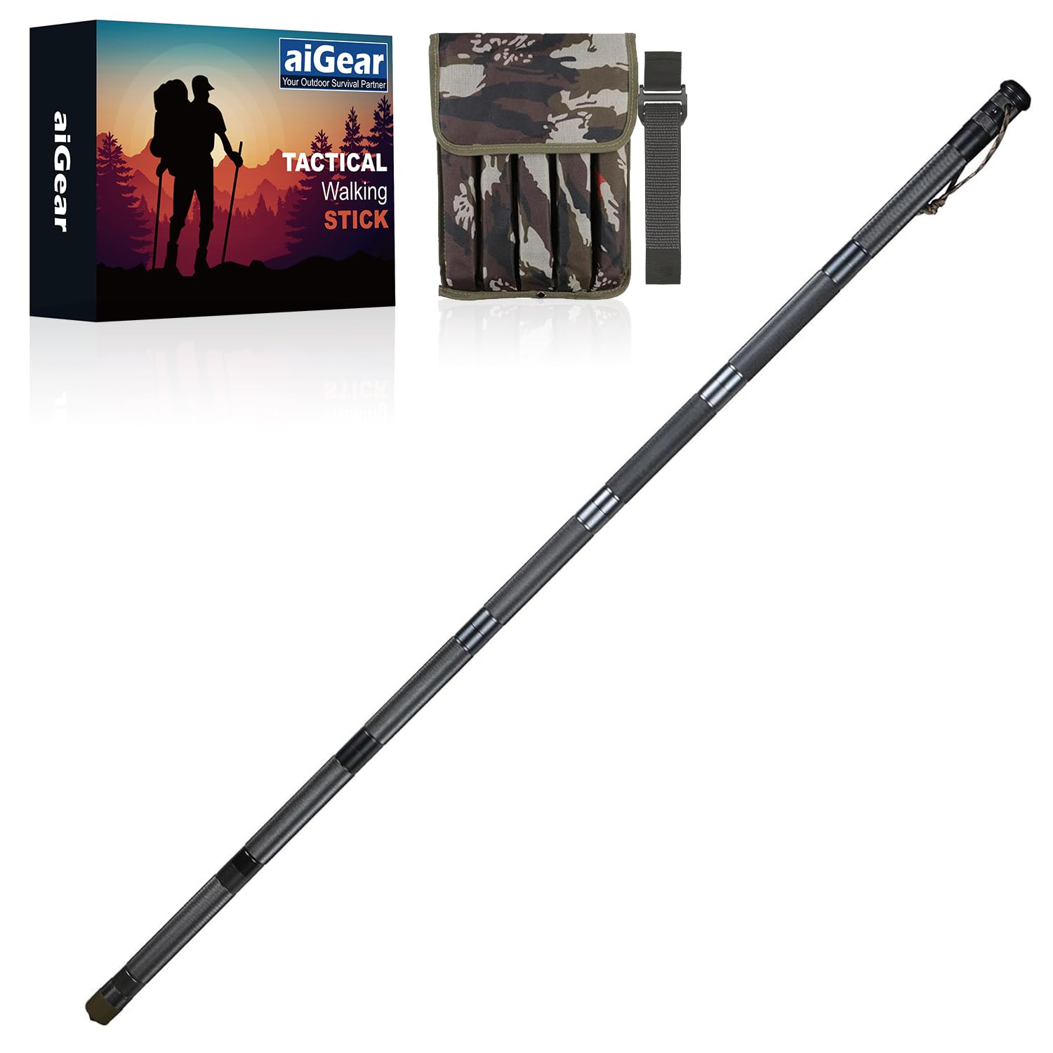 Buy aiGear Stick Walking Hiking Staff Multitool Gear Trekking Pole ...