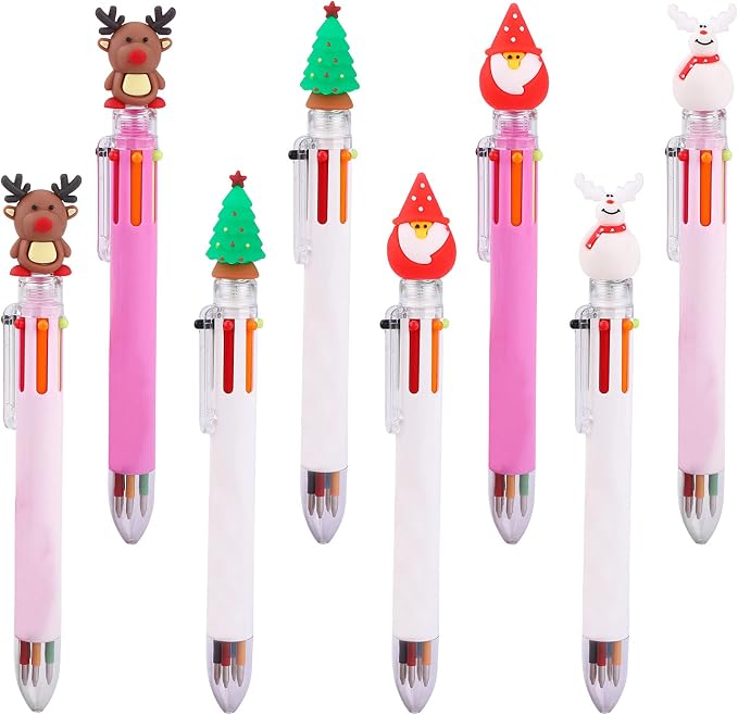 TSLBW Christmas Ballpoint Pen 8 Pcs Xmas Pens Santa Claus Reindeer ...