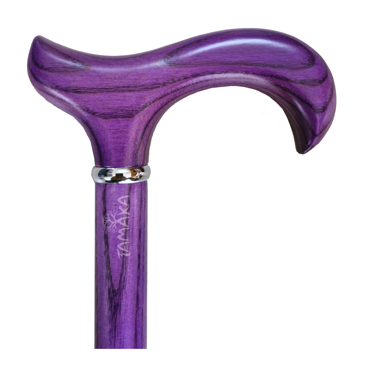 TAMAKA® Ladies Luxury Ash Purple Derby Wooden Walking Stick Cane Funky ...