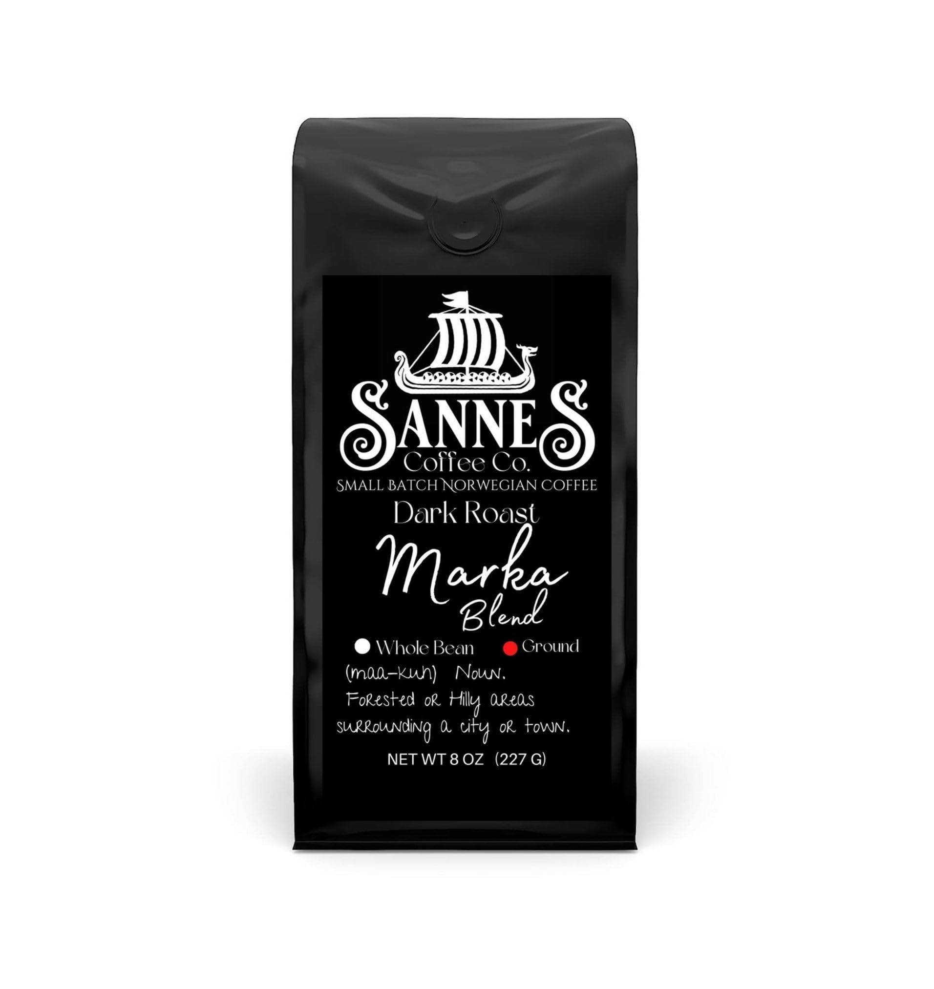 Amazon.com : Sannes Coffee Co. Norwegian Coffee-Marka Blend Dark Roast ...