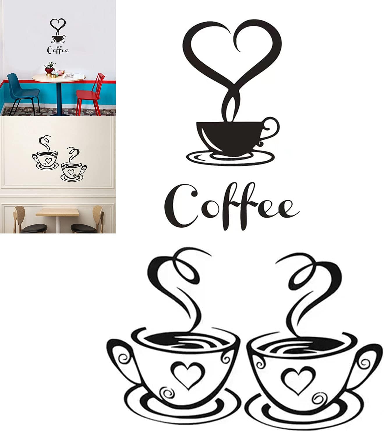 Amazon.com: JS Artworks Coffee and Tea Vinyl Wall Art Decal Sticker ...