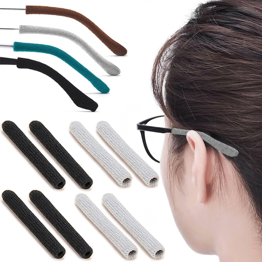 Amazon.com: 4 Pairs Eye Glasses Ear Grippers, Soft Knitting Cotton Arm ...