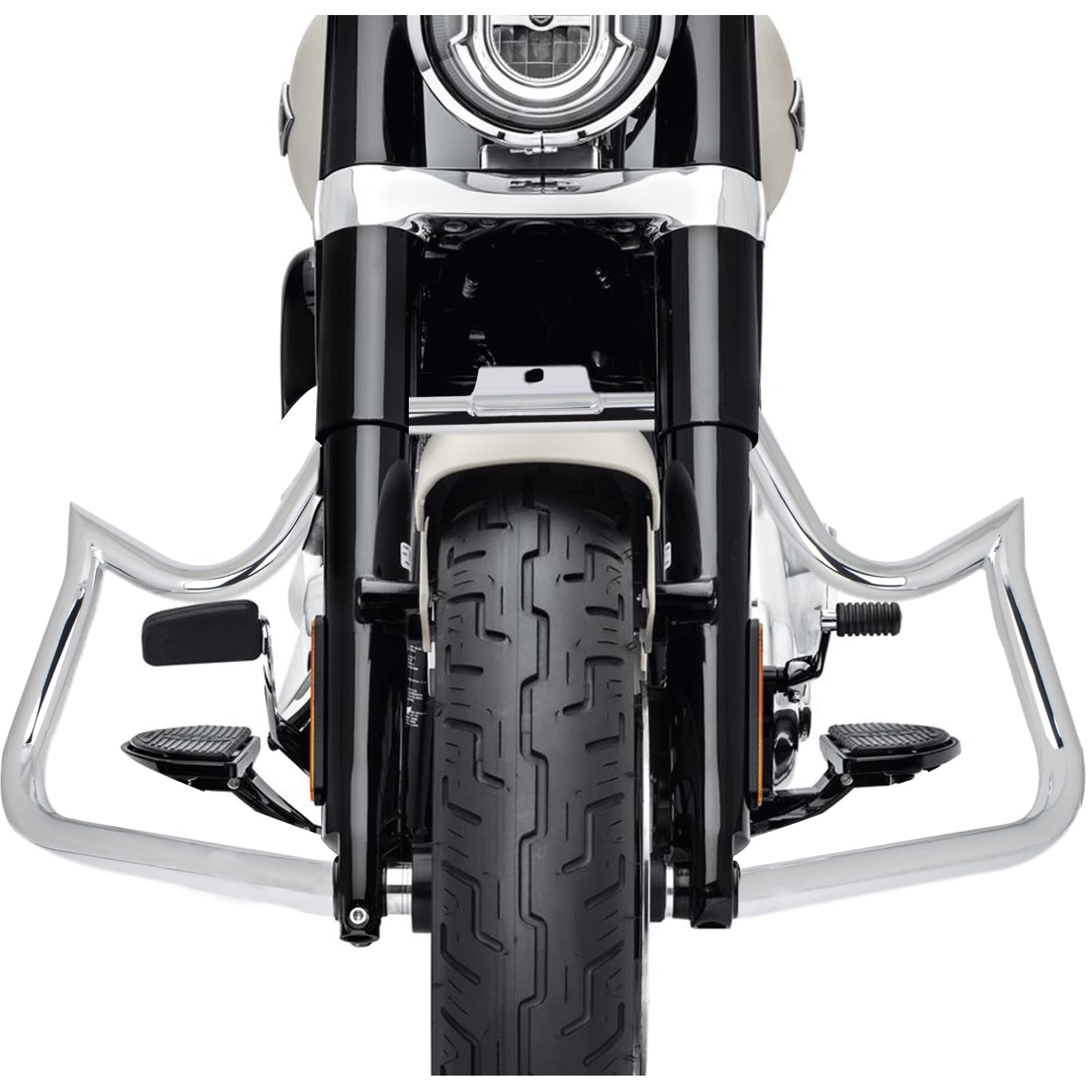 Amazon.com: YHTIMIOX Motorcycle Engine Guard 1.26" Fat Crash Bar Wide ...