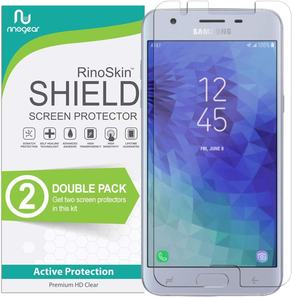 Amazon.com: RinoGear (2-Pack) Screen Protector for Samsung Galaxy J3 ...
