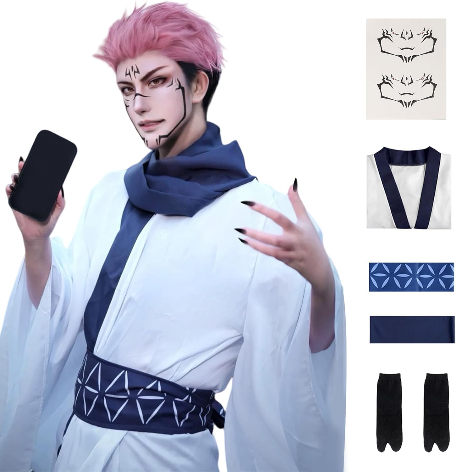 Anime JJK Cosplay Costume Men Long Japanese White Nepal | Ubuy