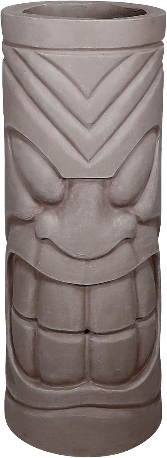 Amazon.com : Alpine Tiki God Smiling Gray Stone Planter, 24 Inch Tall ...