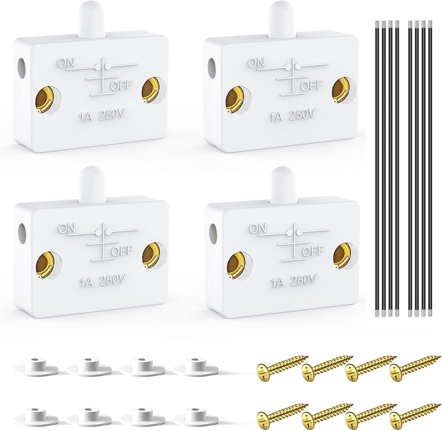 TAKHRWOD 4 X Cabinet Lamp Switch, Wardrobe Touch Switches Drawers Open ...