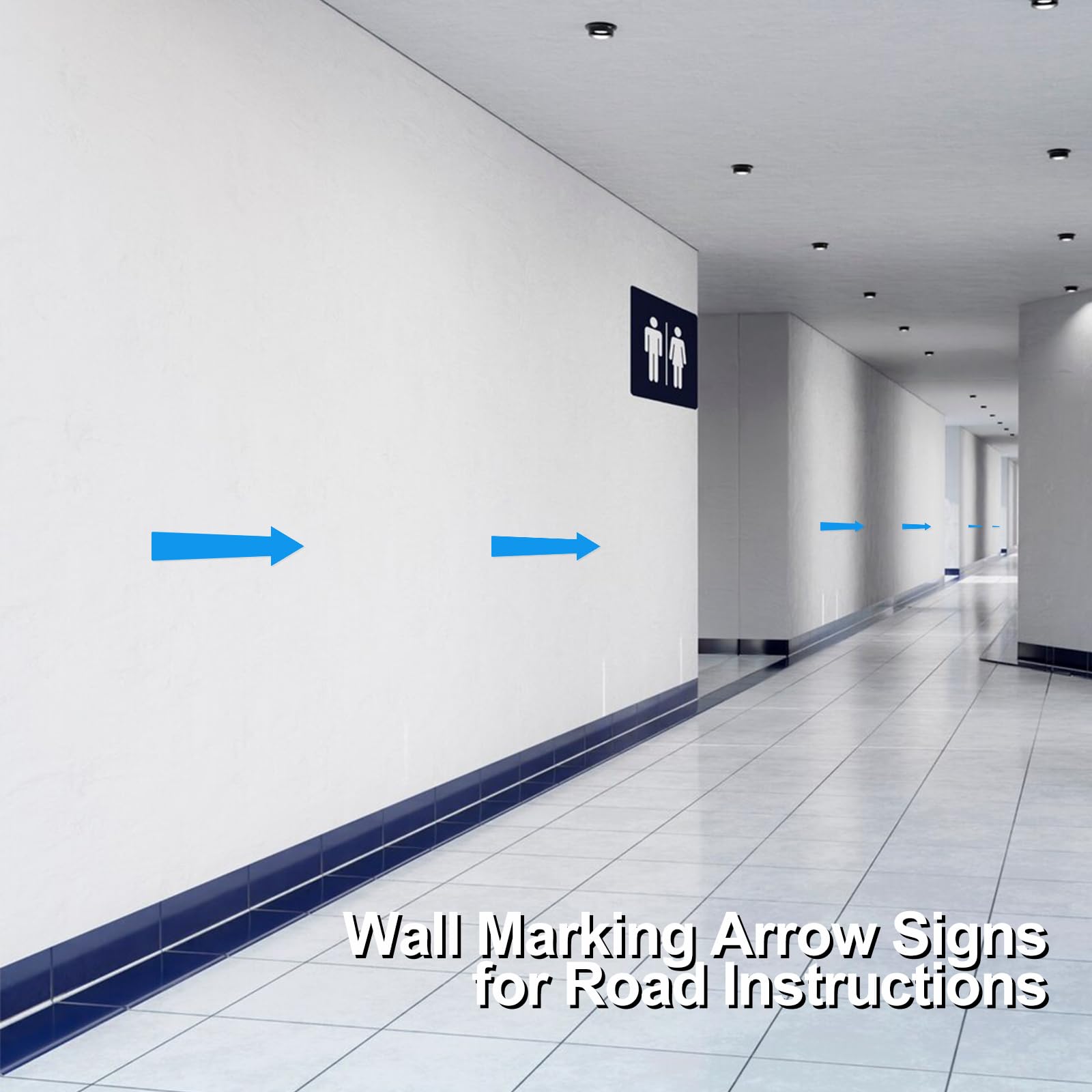 Snapklik.com : 8 X 2 Inch Light Blue Arrow Sign Stickers, 12 Pack ...