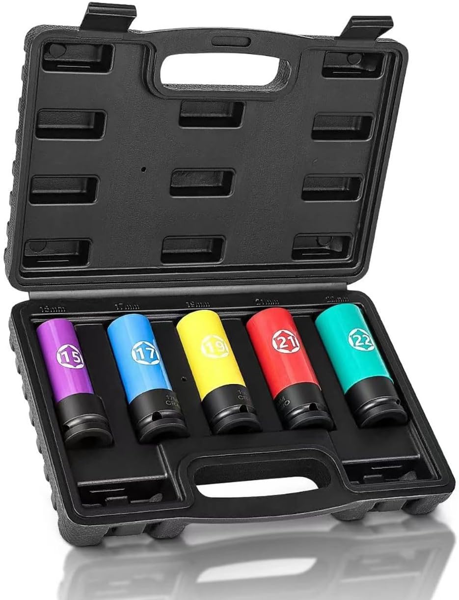 M MOKENEYE Robust 1/2" 5-Piece Impact Socket Set | Quick ID | Lug Nut ...