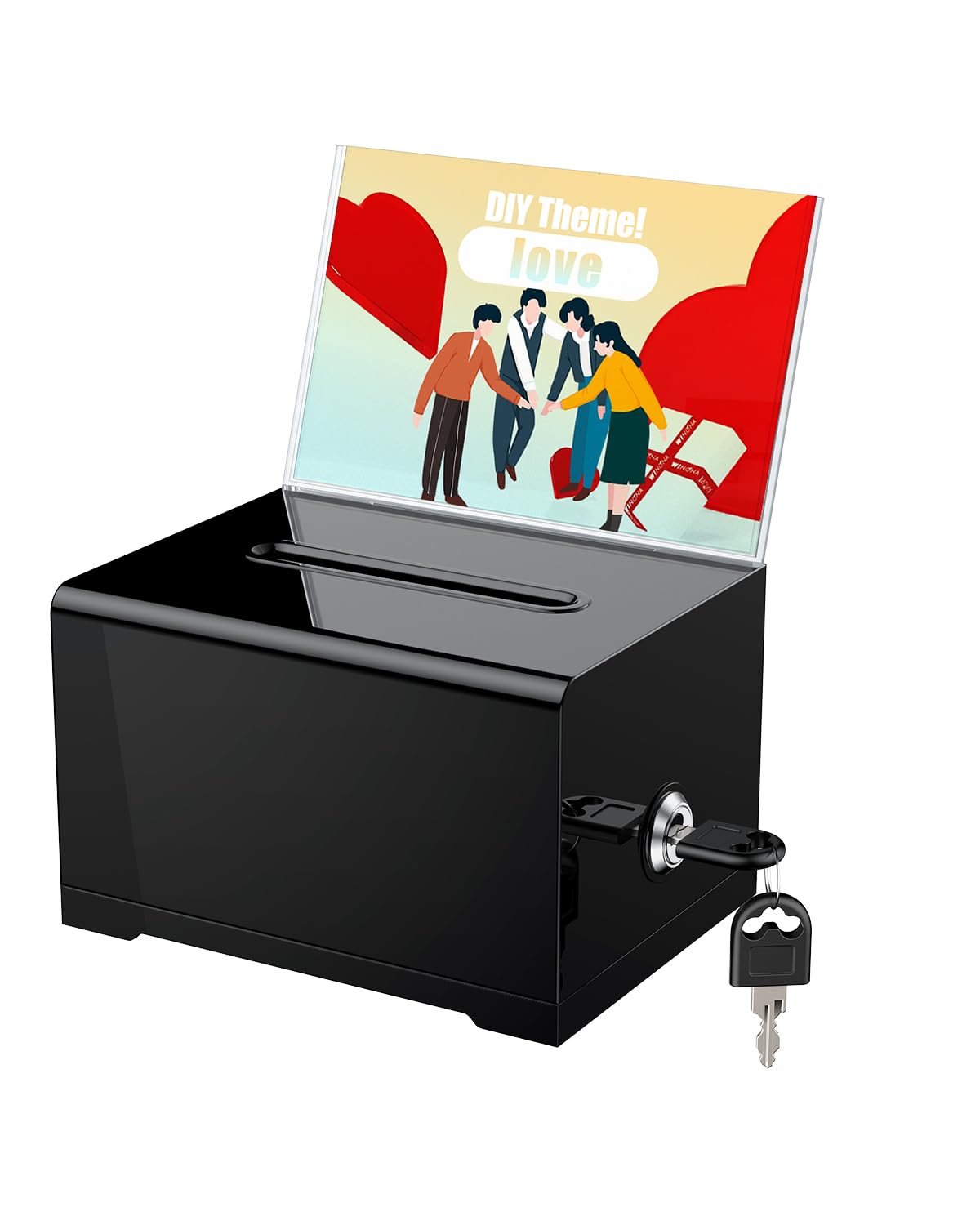 Amazon.com : Uniclife Black Acrylic Donation Box for Fundraising ...