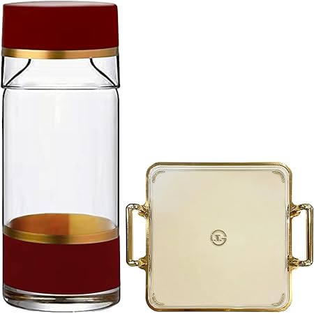 Amazon.com: Bedside Water Carafe and Glass Set, 550ml Clear Glass Juice ...