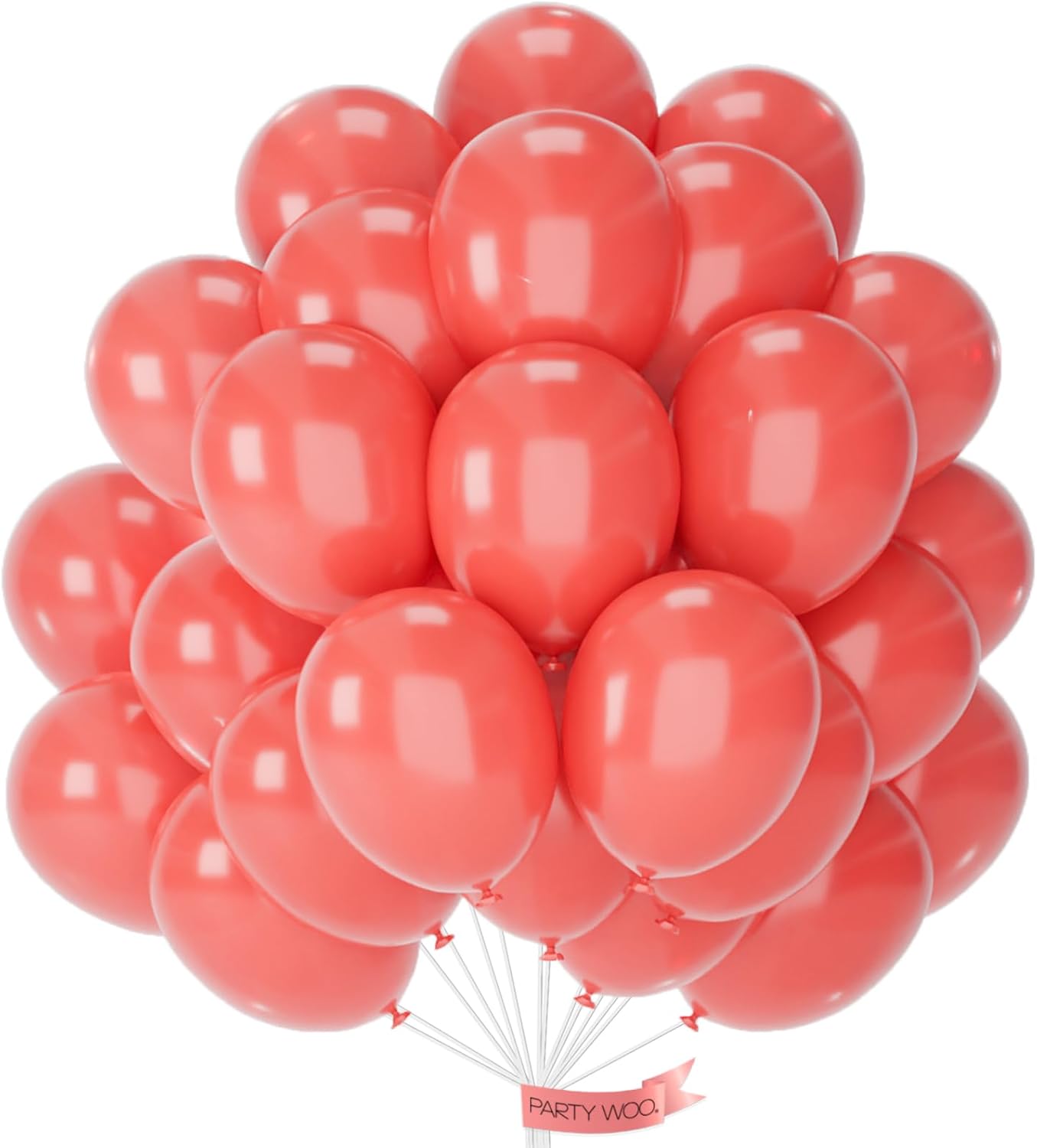 Amazon.com: PartyWoo Coral Red Balloons, 50 pcs 12 Inch Light Red ...