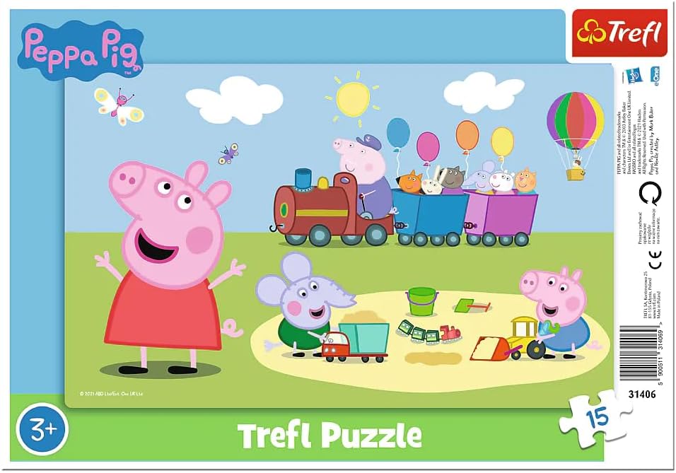 Trefl, Jolly Train-Puzzle, 15 Pezzi Grandi, Cornice e Tappetino Rigido ...