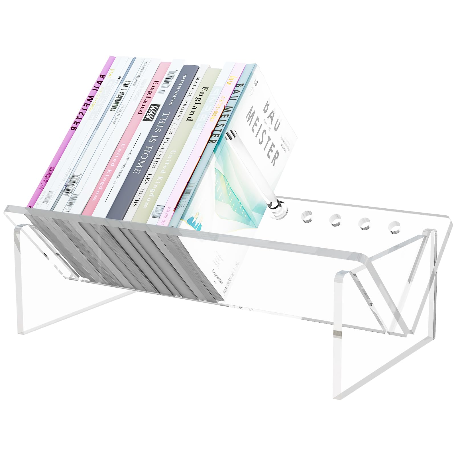 Amazon.com: RekRang Acrylic Desk Bookshelf,Small Desktop Bookcases ...