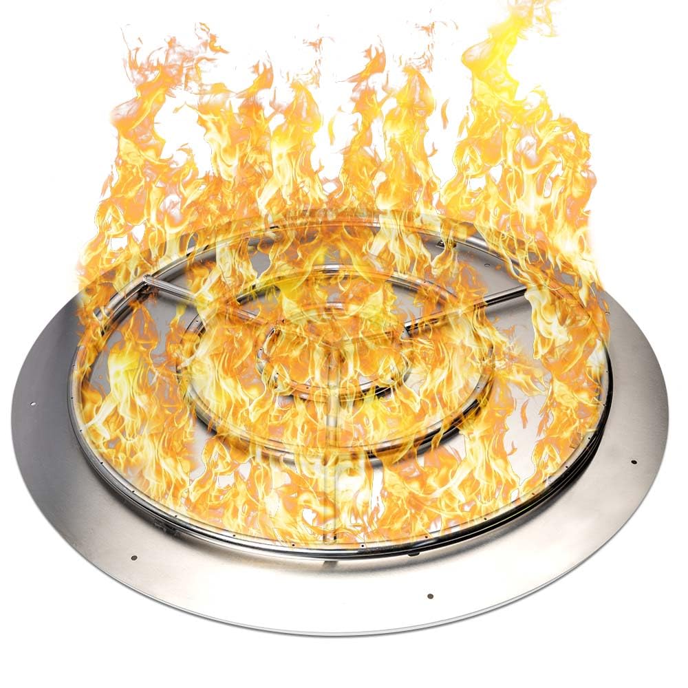 Amazon.com: Dreffco Stainless Steel Fire Pit Burner Pan & Ring, Works ...