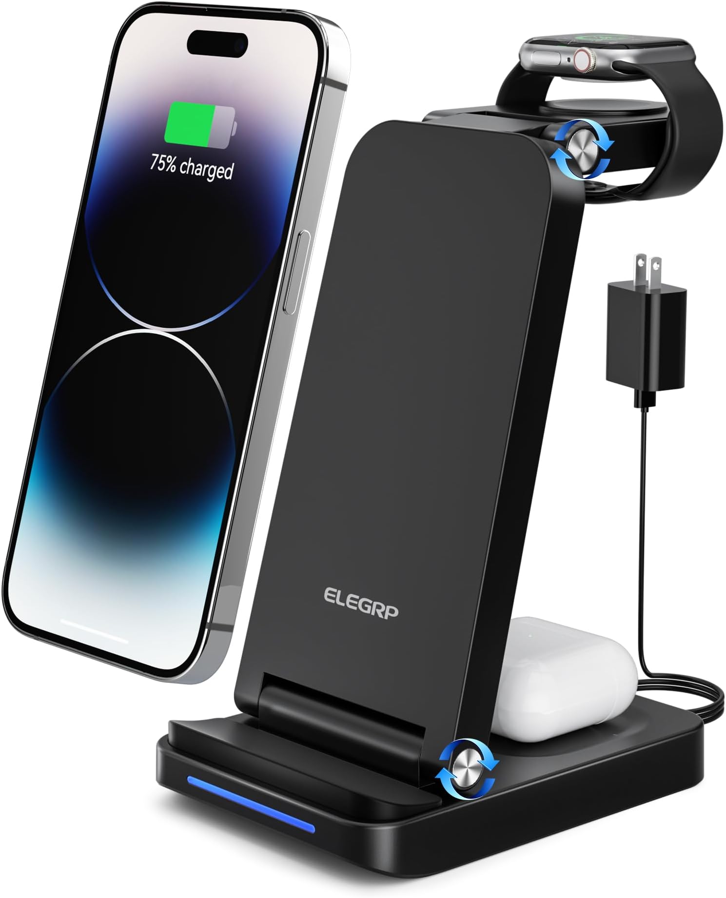 Amazon.com: ELEGRP Wireless Charging Station for Apple/Samsung/Android ...