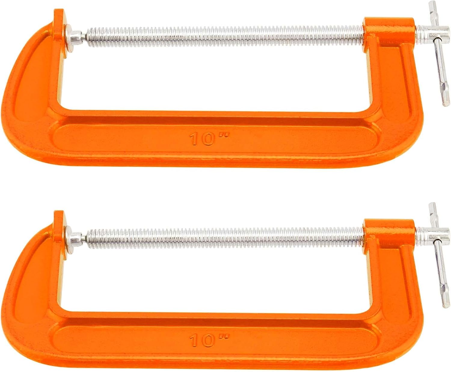 MUKLEI 2 Packs 10 Inch C-Clamp, Malleable Iron C-Clamp, Heavy Duty C ...