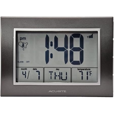 Amazon.com: Sharp Atomic Desktop Clock – Auto Set Digital Alarm Clock ...