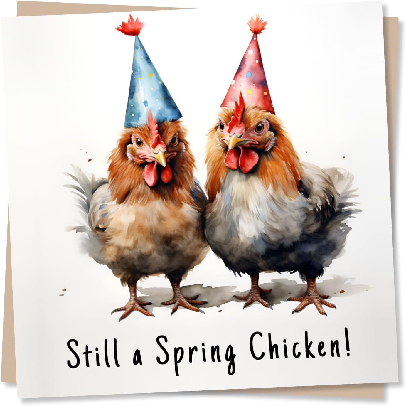 Funny Birthday Greeting Card – Still a Spring Chicken – Party Hat ...