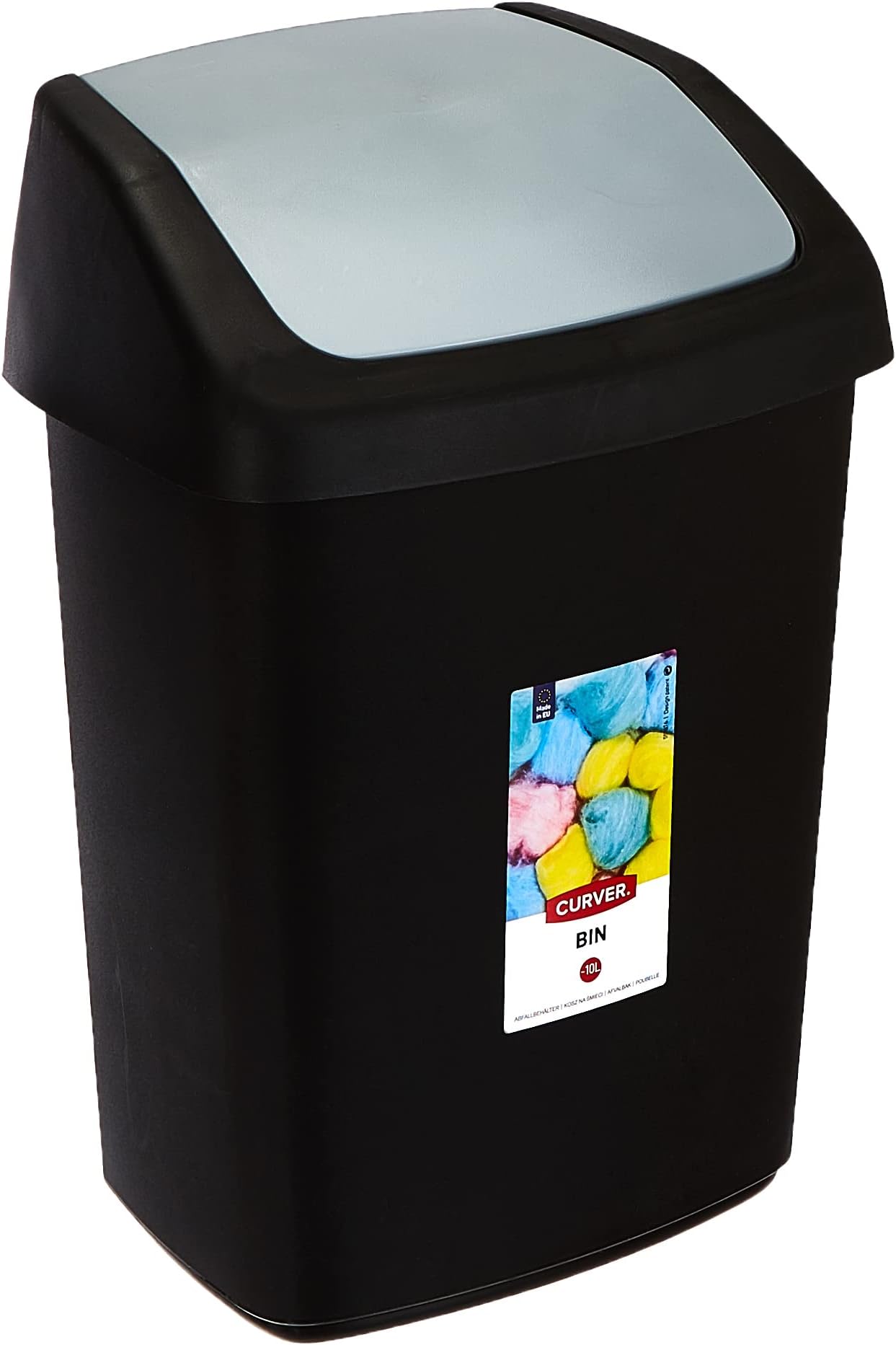 Curver "Essentials Waste Bin, Dark Grey/Light Grey, 20 Litre : Amazon ...