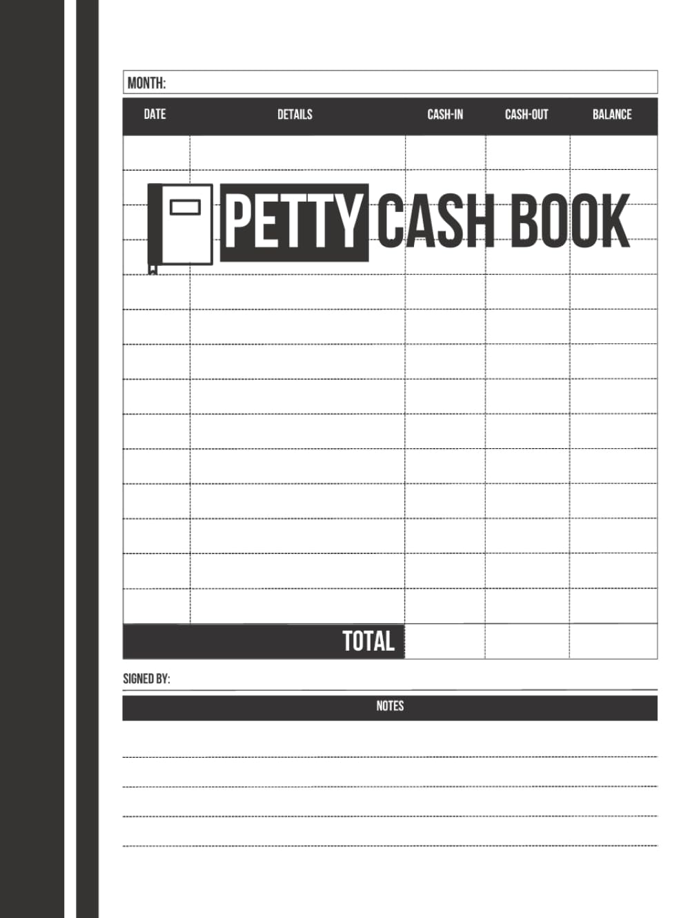 Amazon.com: Petty Cash Book: Cute Financial Record Keeping Logbook For ...