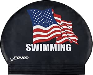 Amazon.com : Finis Latex Swim Cap, USA Flag on Black : Sports & Outdoors