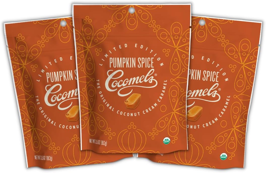 Amazon.com : Cocomels Pumpkin Spice Coconut Milk Caramels, 3.5 oz, 3 ...