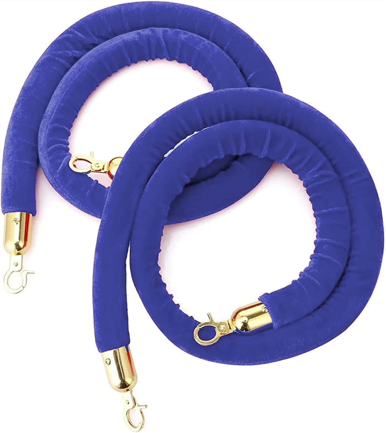 Amazon.com: VIP Stanchion Velvet Rope Blue with Gold Hooks, Crowd ...