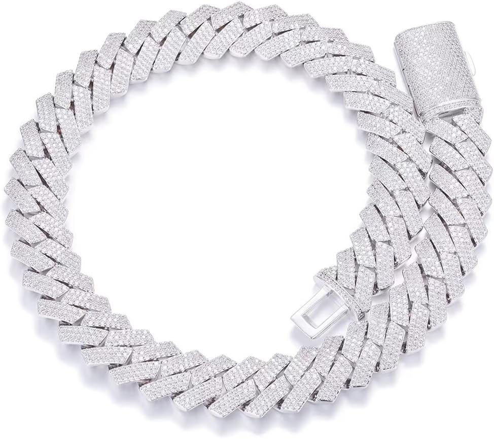 17mm Iced Out Cuban Link Chain for Men and Women Bling 5A+ Cubic ...