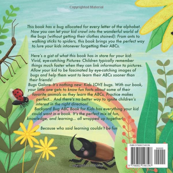 Snapklik.com : The Backyard Bug ABC Book For Kids: Alphabet Practice For Pre K, Kindergarten ...