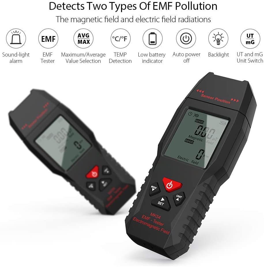 EMF Meter, Electric Field and Magnetic Field Radiation Detector ...