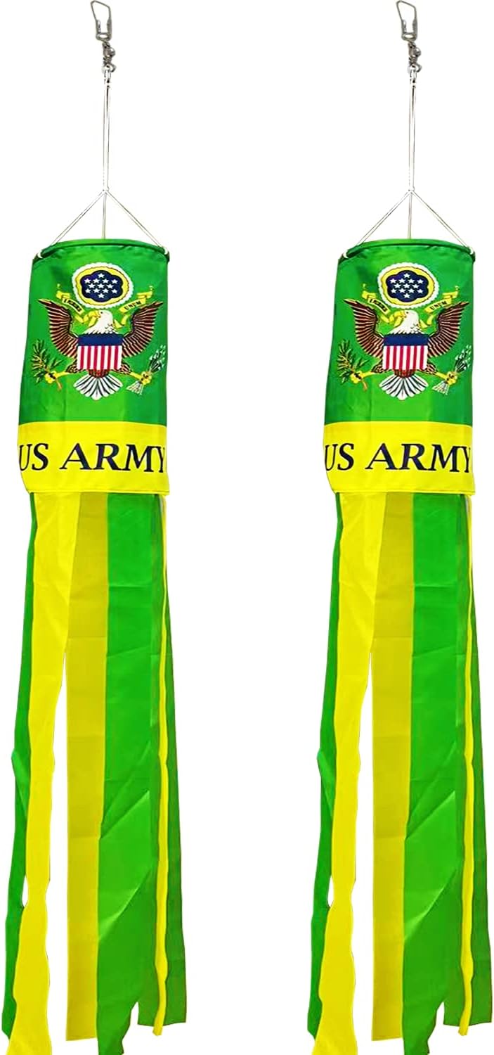 Amazon.com : 2Packs US ARMY Windsock Flag,Military US ARMY Windsock ...