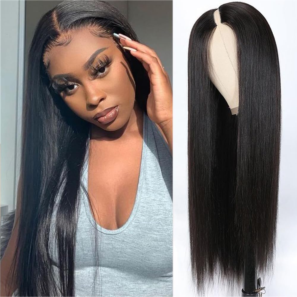 Amazon.com : UNILO V Part Wig Human Hair No Leave Out Upgrade Straight ...