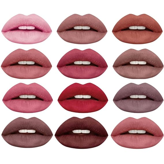Amazon.com: Lipstick set 12Pcs Matte Liquid Lipstick Madly Waterproof ...