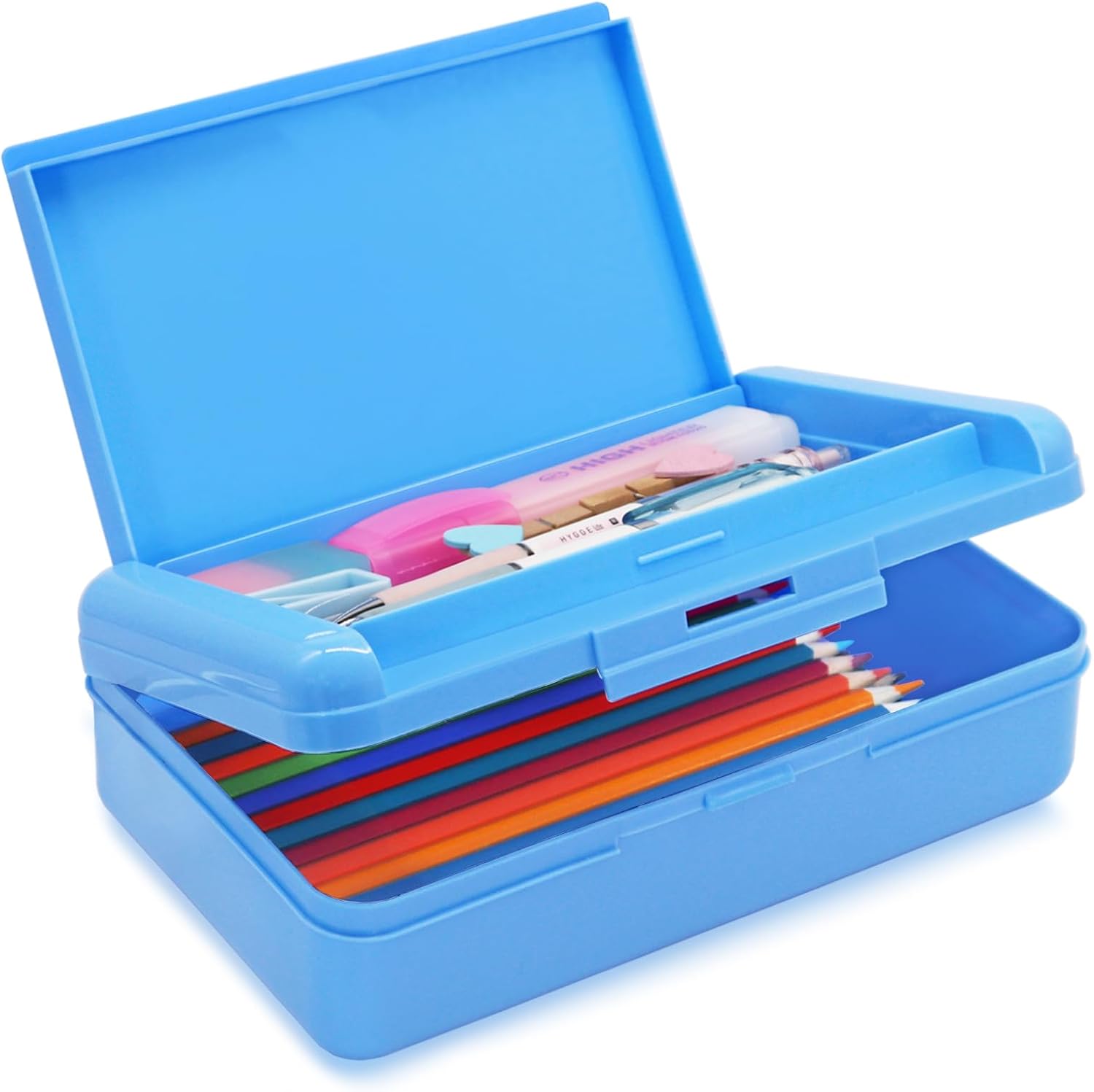 Amazon.com: Nuozme Double Layer Pencil Box, Hard Pencil case 2 ...