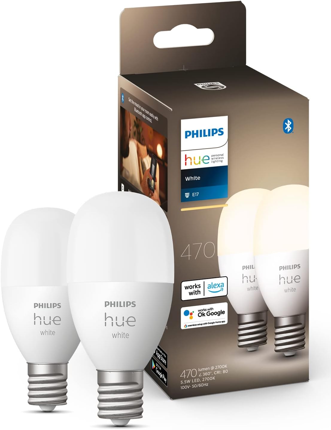 Amazon.co.jp: ORALUCE LDA5F-E17/2P Smart LED Bulb, E17 Base, 40W ...