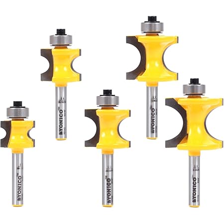 Yonico Tongue and Groove Router Bits Set 1-1/4-Inch 2 Bit 1/2-Inch ...