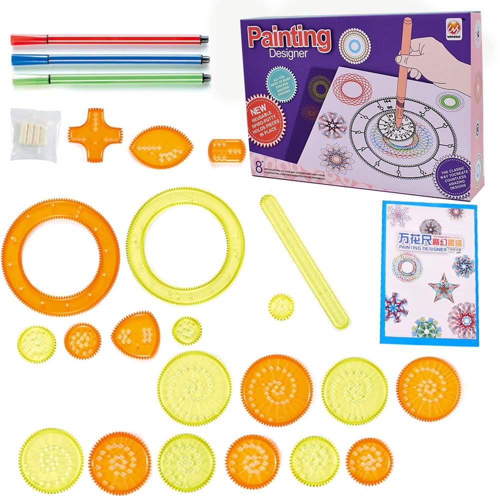 BCTHLBF Kids Spiral Drawing Tool,26 Piece Spiral Art kit,for Scratch ...
