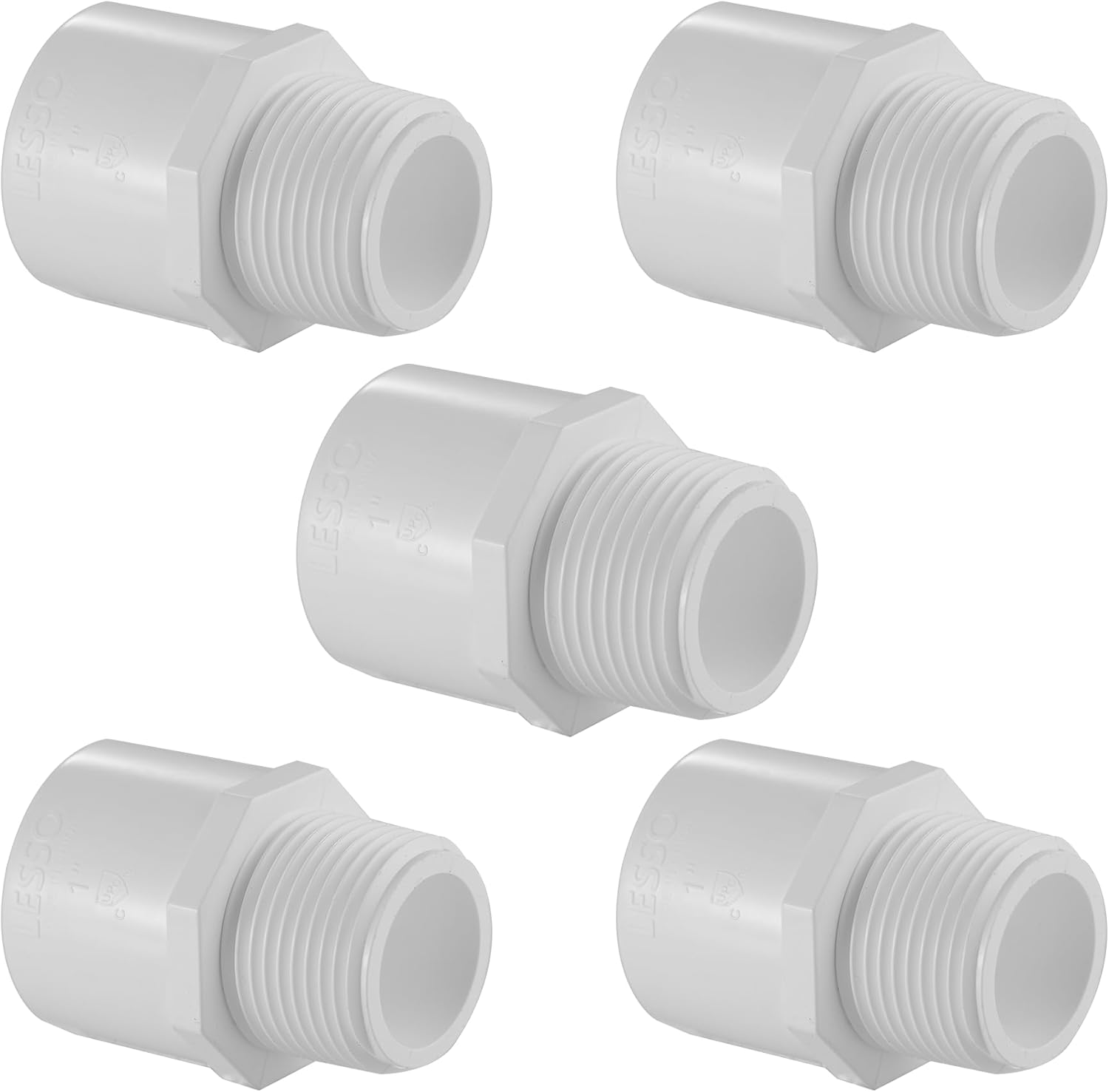 Amazon.com: Lesso America 436 Series PVC Pipe Fitting - Male Adapter ...