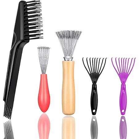 Amazon.com : 5 Pieces Comb Cleaner Tool Set Hair Brush Cleaner Rake ...